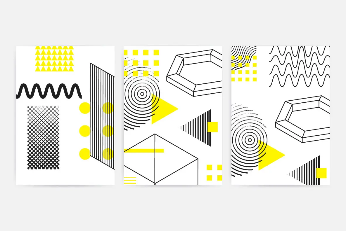 206 Vector Shapes Posters Set Graphics - YouWorkForThem