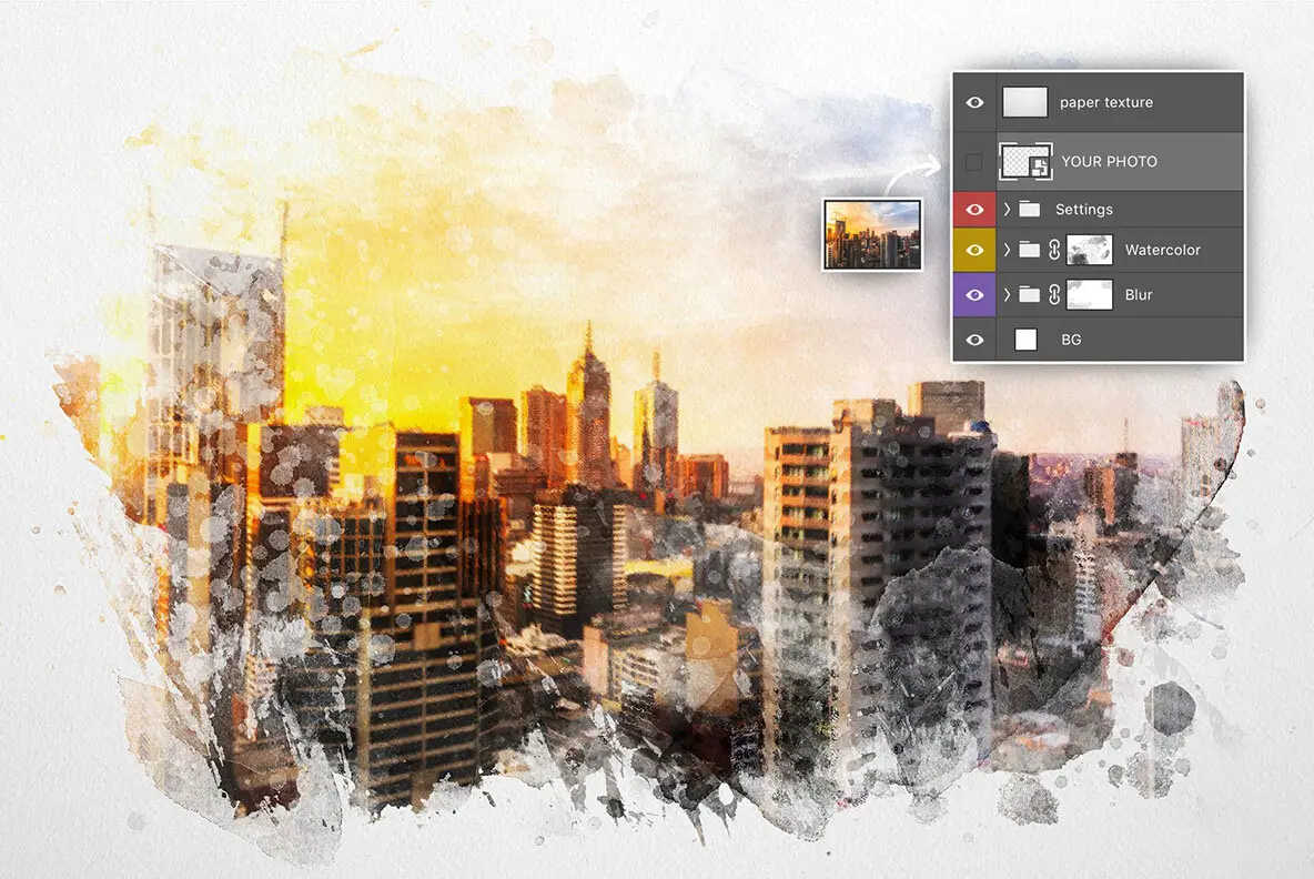 Watercolor Dry Brush Effects - YouWorkForThem