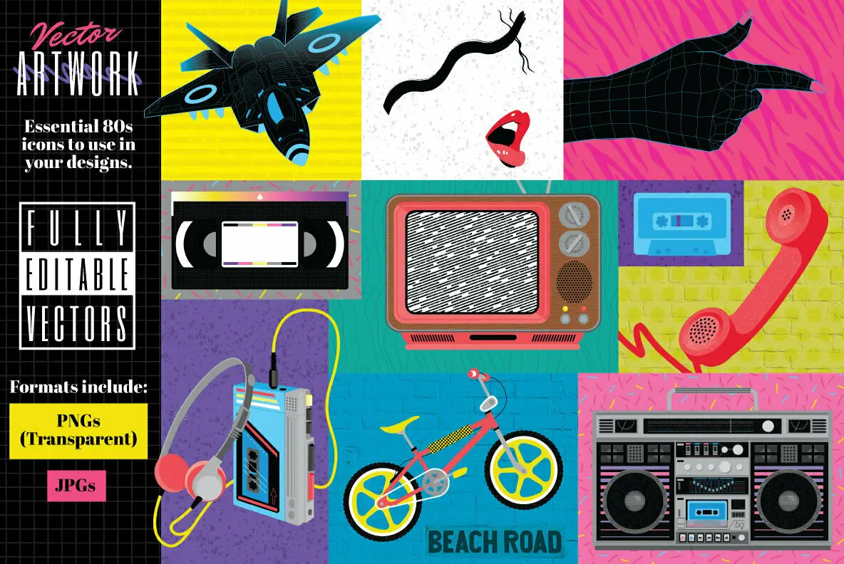 1980s Poster Templates Graphics - YouWorkForThem