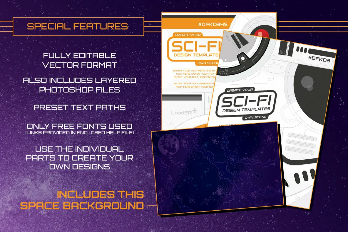 Sci-Fi Icons and Templates Graphics - YouWorkForThem