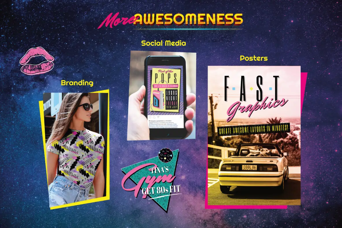 The Complete 1980s Graphics Bundle Illustrations - YouWorkForThem