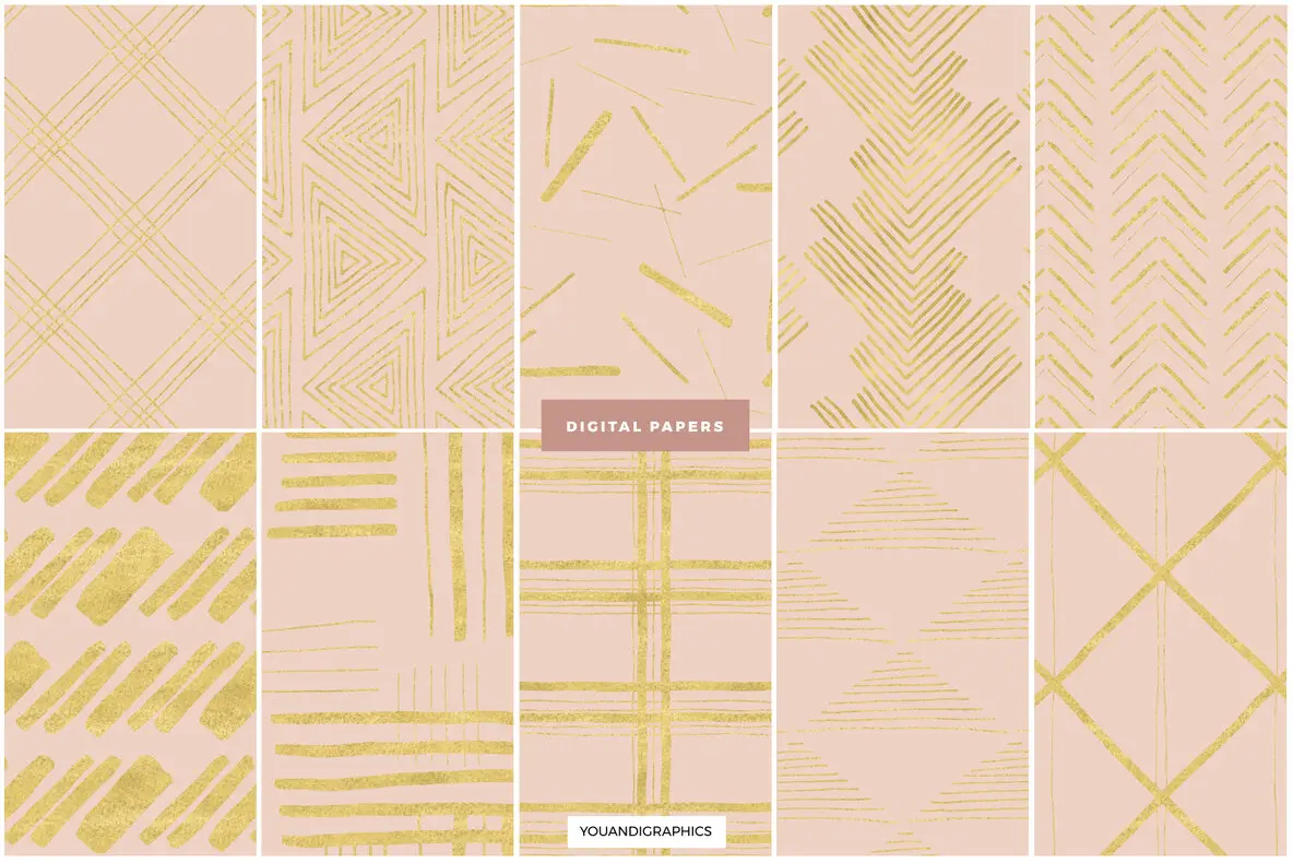 Sunset Lines Hand Drawn Patterns Graphics - YouWorkForThem