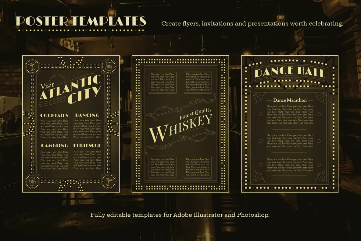 Art Deco Boardwalk Graphics Collection Graphics - YouWorkForThem