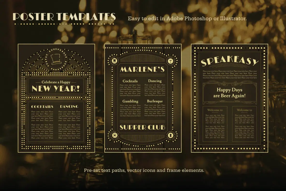 Art Deco Boardwalk Graphics Collection Graphics - YouWorkForThem