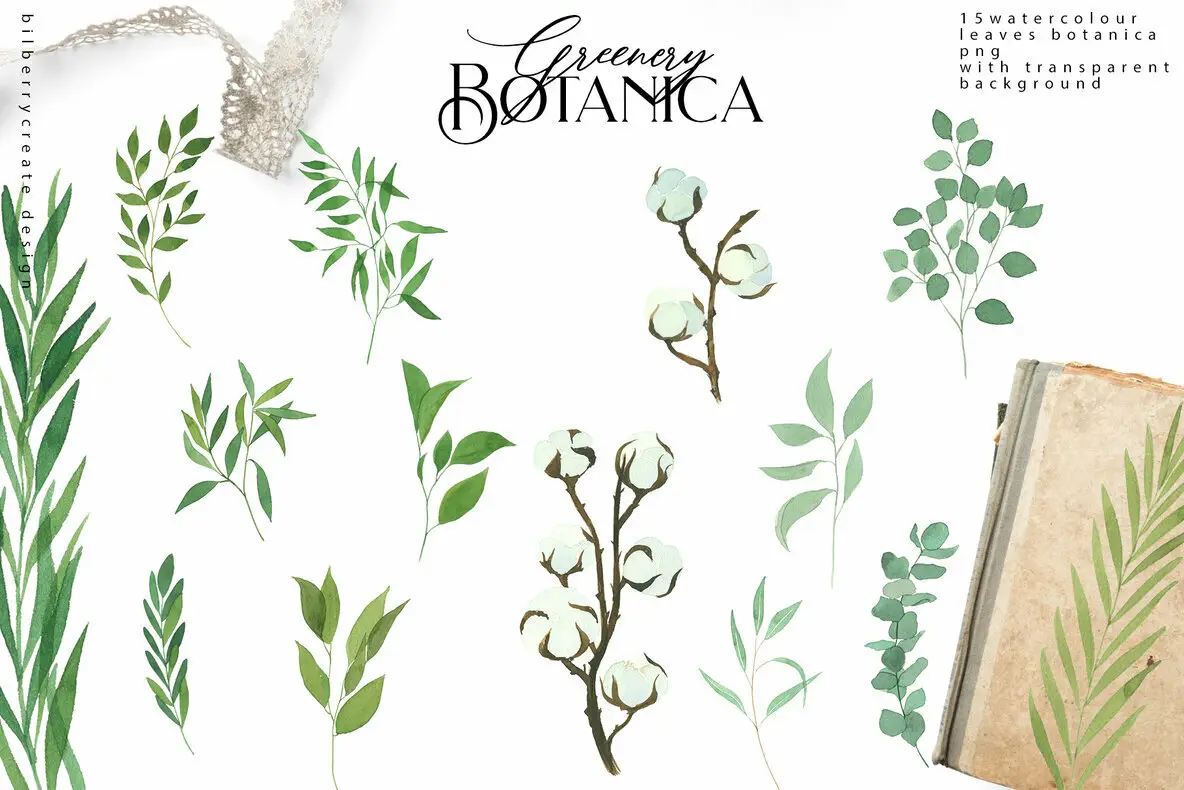 Greenery Botanical Graphics - YouWorkForThem