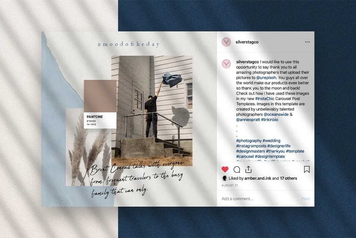 InstaBlue - Minimal Instagram Post Templates Graphics - YouWorkForThem
