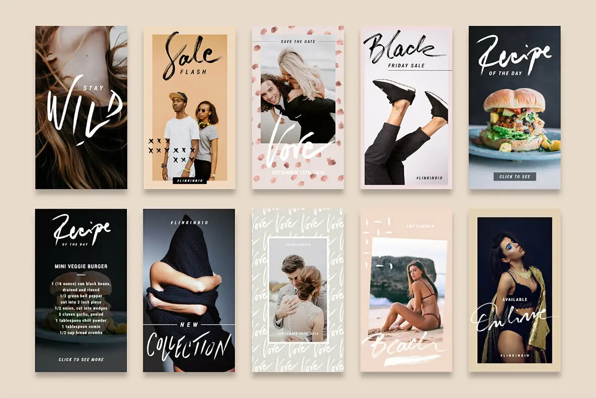 Rose Gold Instagram Stories Pack Graphics - YouWorkForThem