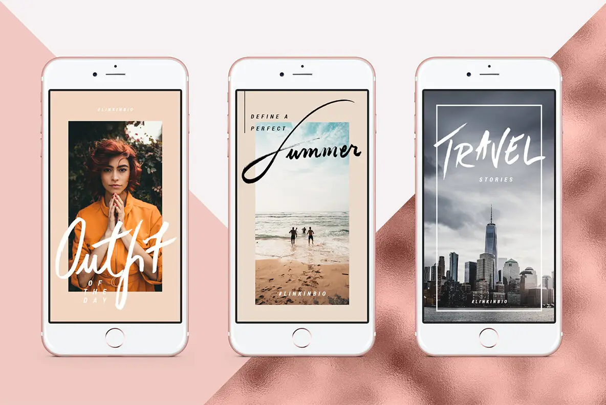 Rose Gold Instagram Stories Pack Graphics - YouWorkForThem