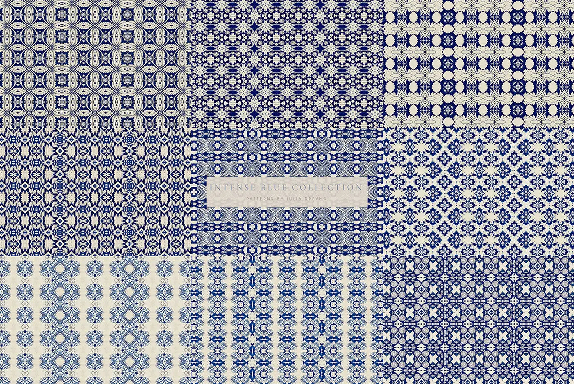 Intense Blue 99 Seamless Patterns Patterns - YouWorkForThem