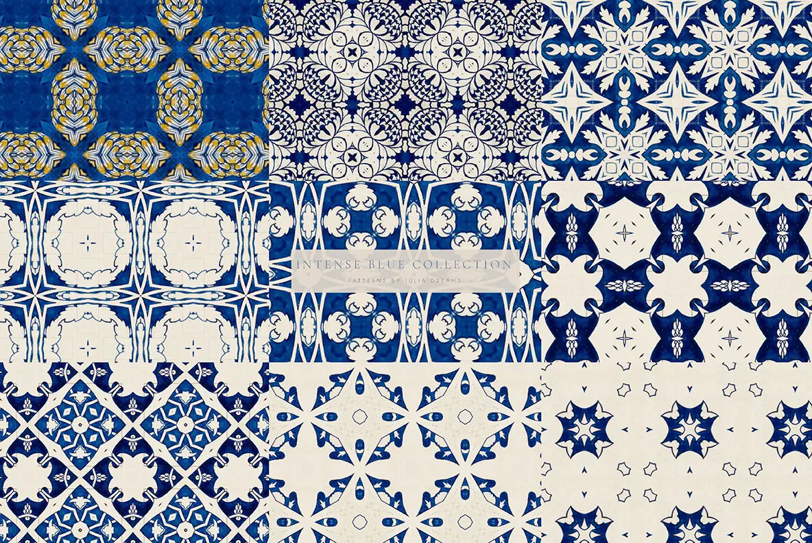 Intense Blue 99 Seamless Patterns Patterns - YouWorkForThem