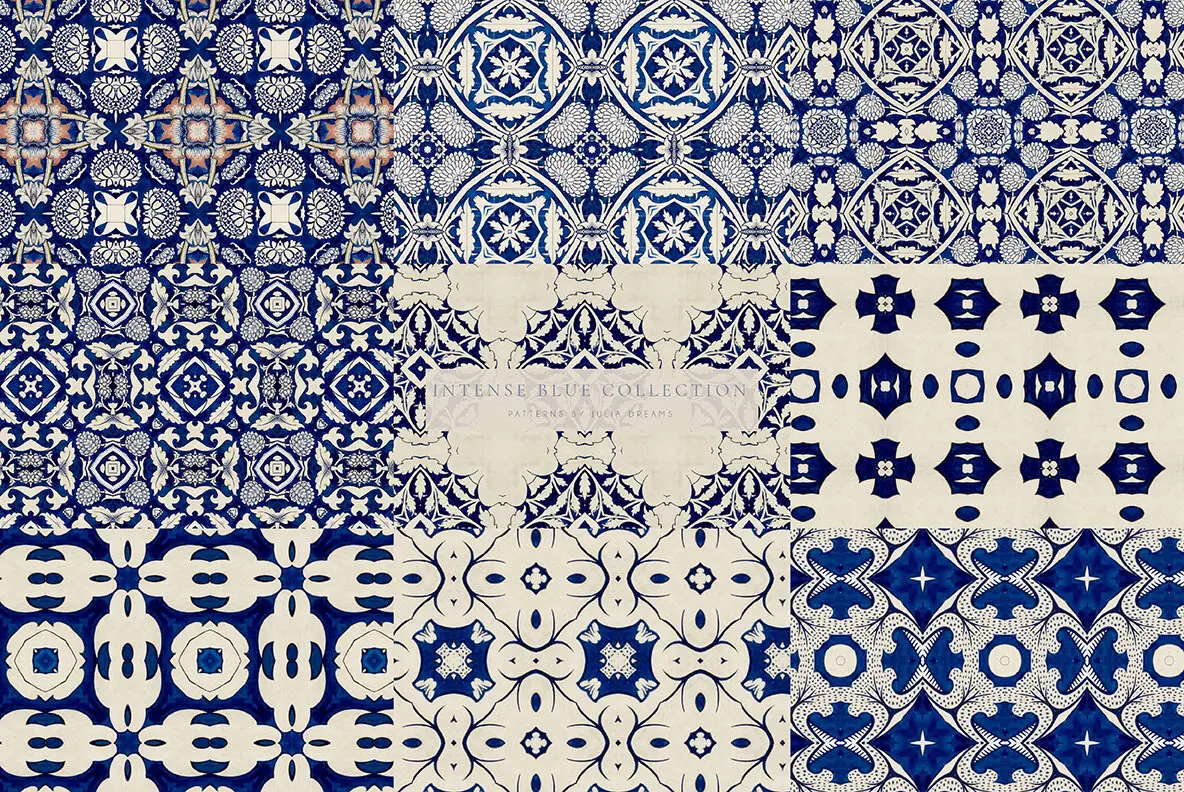 Intense Blue 99 Seamless Patterns Patterns - YouWorkForThem