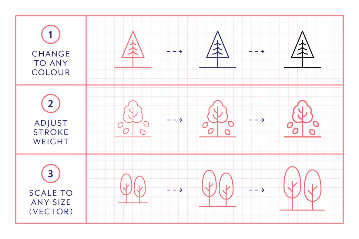 Trees Icons Graphics - YouWorkForThem