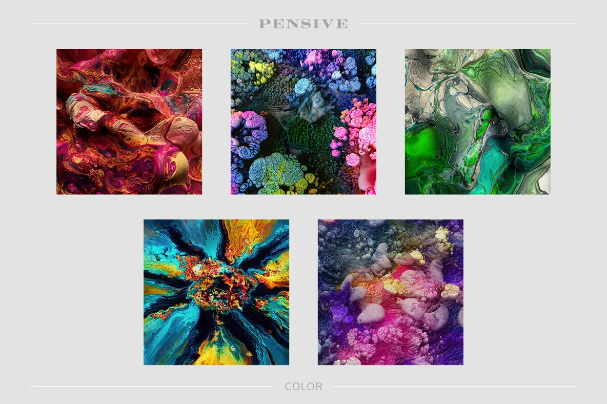 Pensive – Experimental 3D Paint Textures Graphics - YouWorkForThem