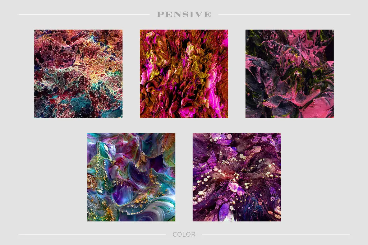 Pensive – Experimental 3D Paint Textures Graphics - YouWorkForThem