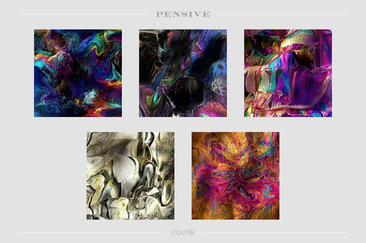 Pensive – Experimental 3D Paint Textures Graphics - YouWorkForThem
