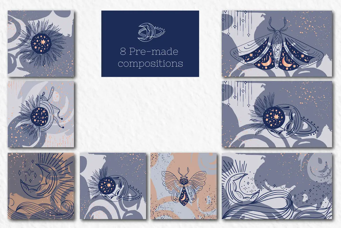 Abstract Magic Line Art Collection Graphics - YouWorkForThem