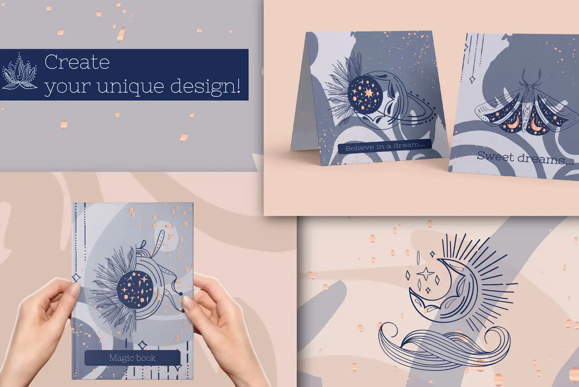 Abstract Magic Line Art Collection Graphics - YouWorkForThem