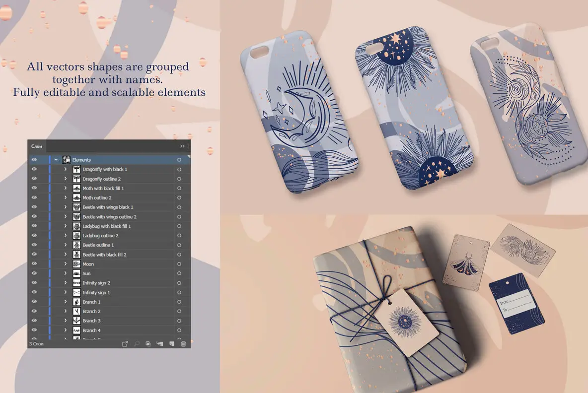 Abstract Magic Line Art Collection Graphics - YouWorkForThem