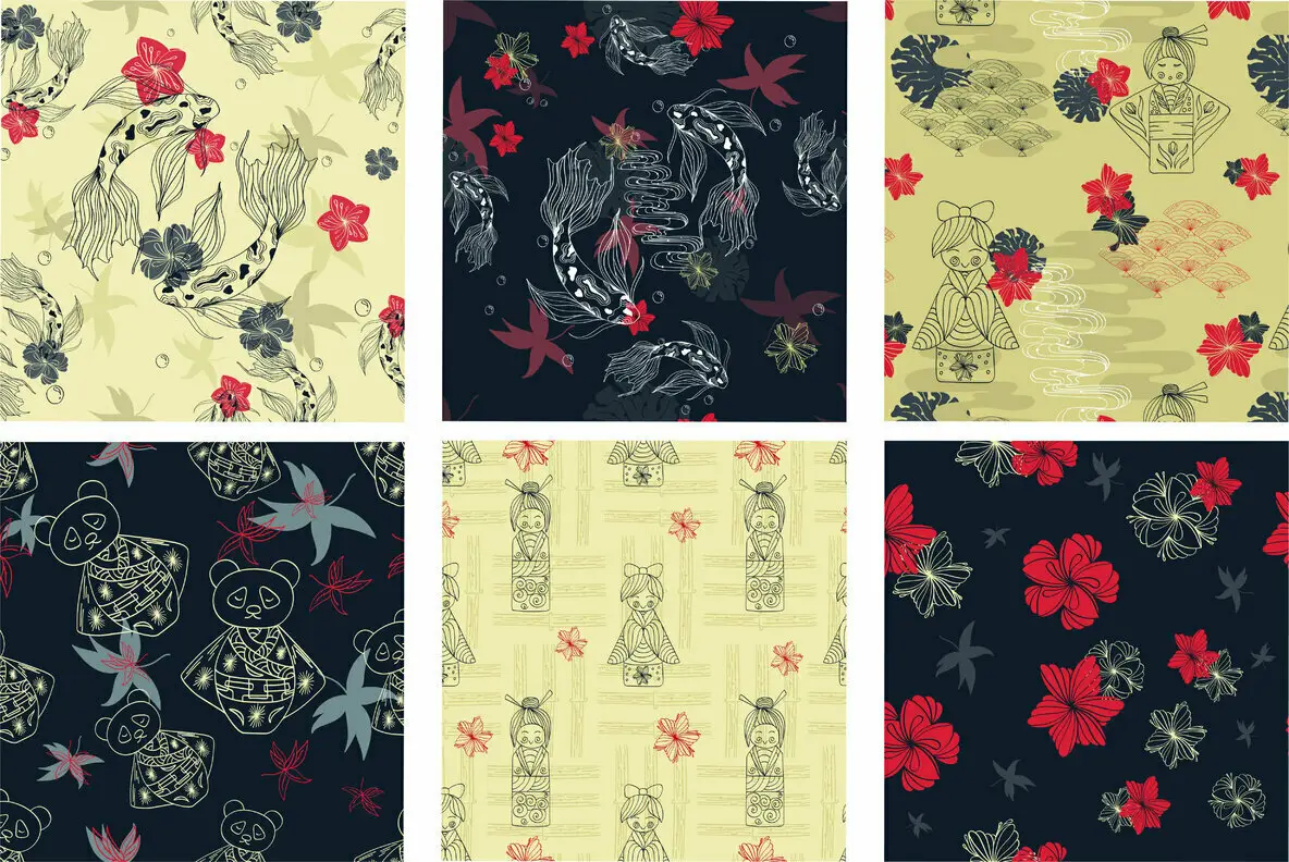 Line art Japanese Pattern Collection Patterns - YouWorkForThem