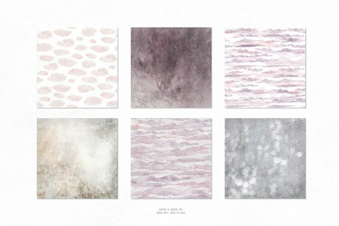 In the Air - Hand Painted Watercolor Cloud Patterns Graphi Graphics - YouWorkForThem
