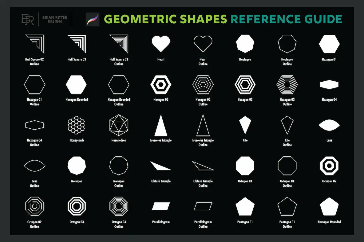 200 Geometric Shapes for Procreate - YouWorkForThem