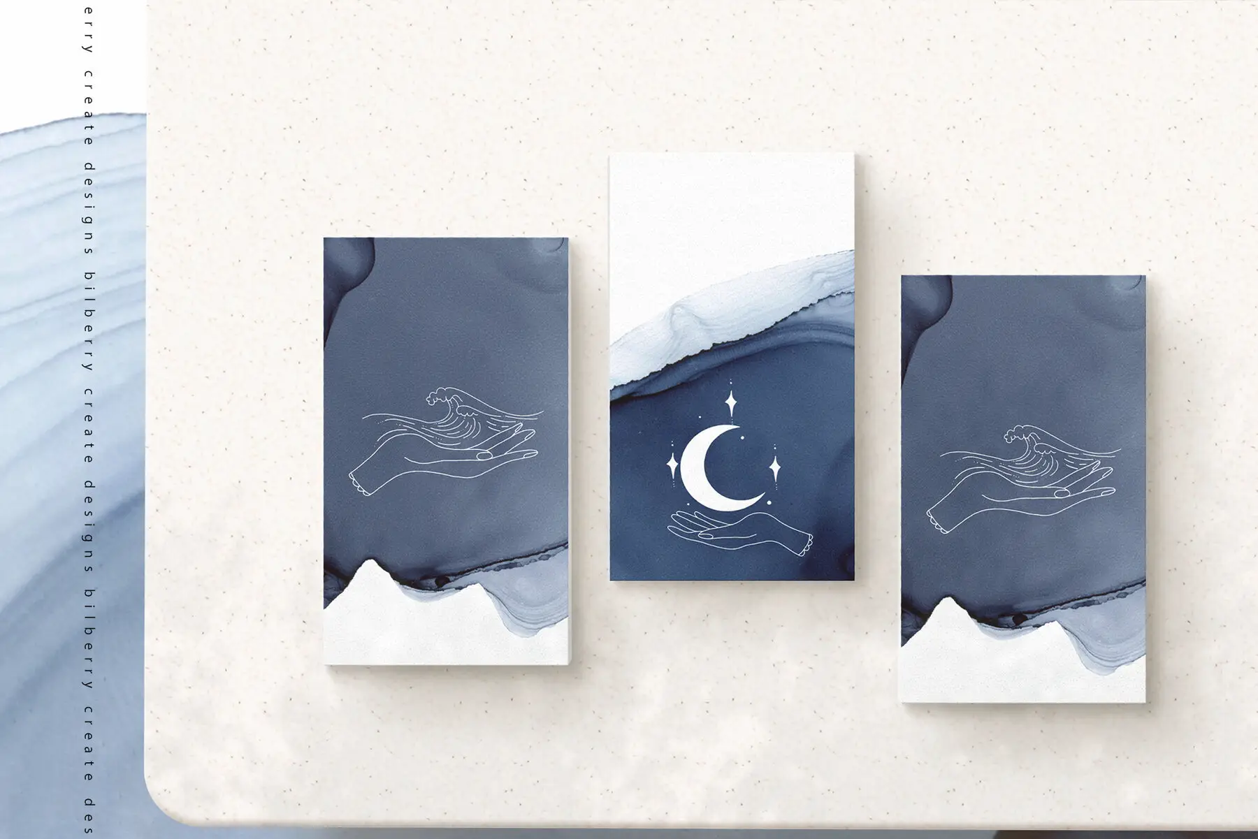 Deep Blue Moon ink texture Graphics - YouWorkForThem
