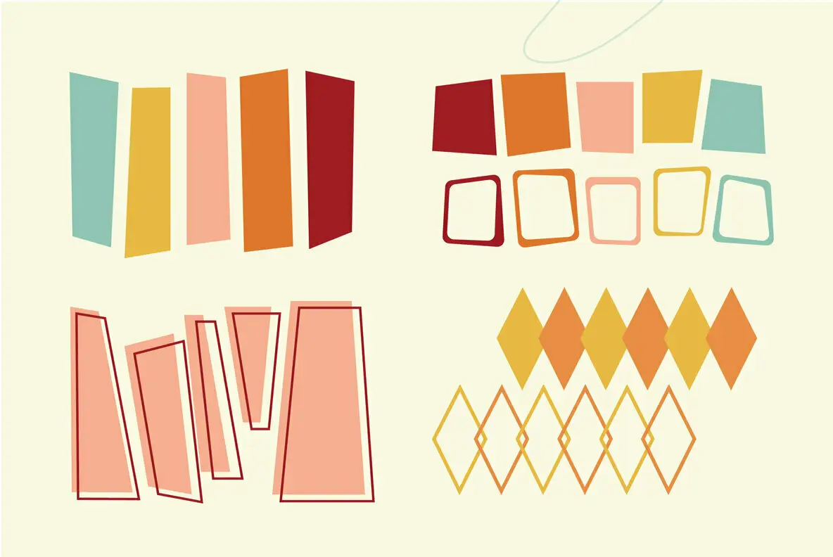 Vintage Mid-Century Vector Set Graphics - YouWorkForThem
