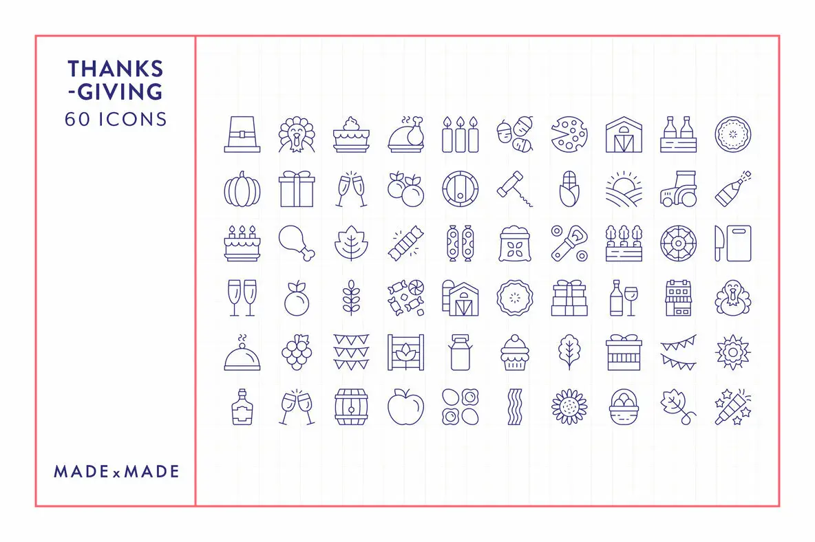 Line Icons – Thanksgiving Graphics - YouWorkForThem