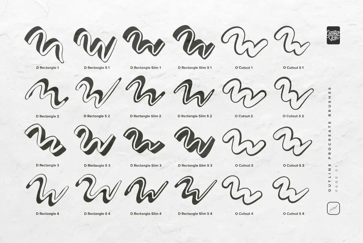 Outline Procreate Brushes - YouWorkForThem