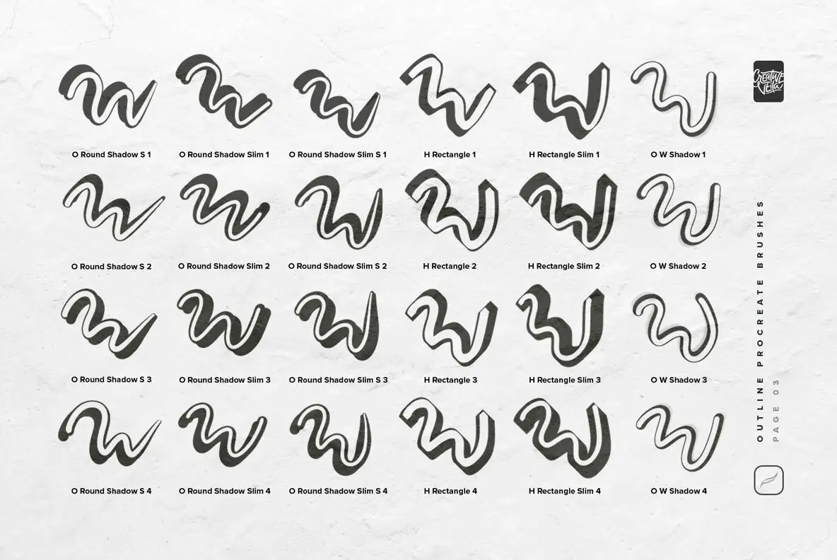 Outline Procreate Brushes - YouWorkForThem