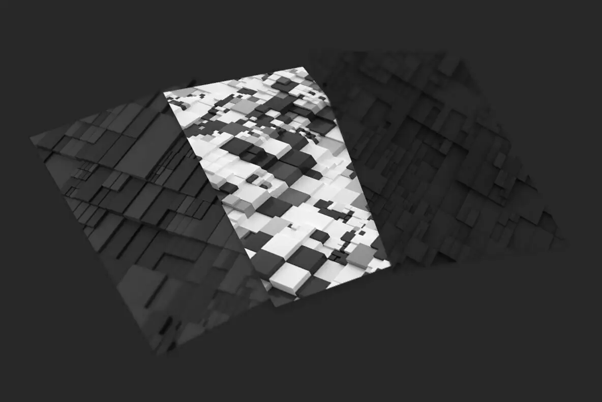 Greeble - Abstract 3D Gray Black and White Graphics - YouWorkForThem