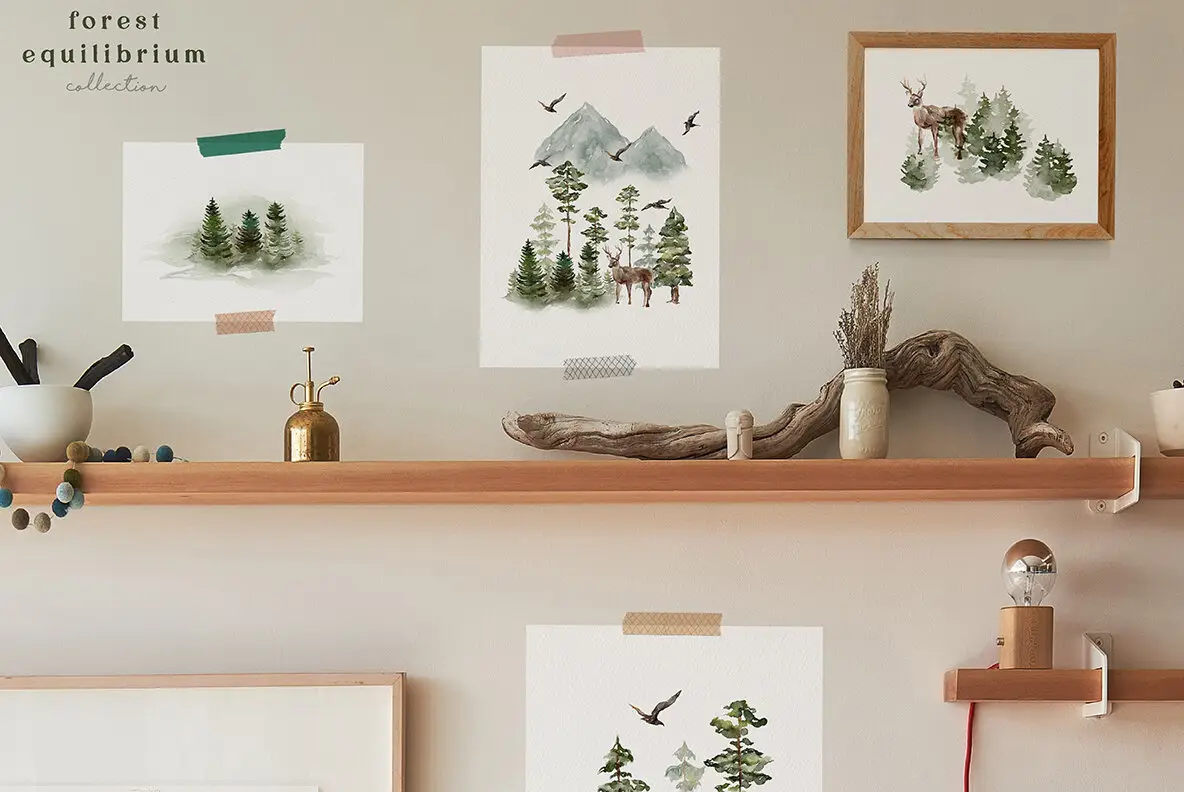 Forest Equilibrium Collection Illustrations - YouWorkForThem