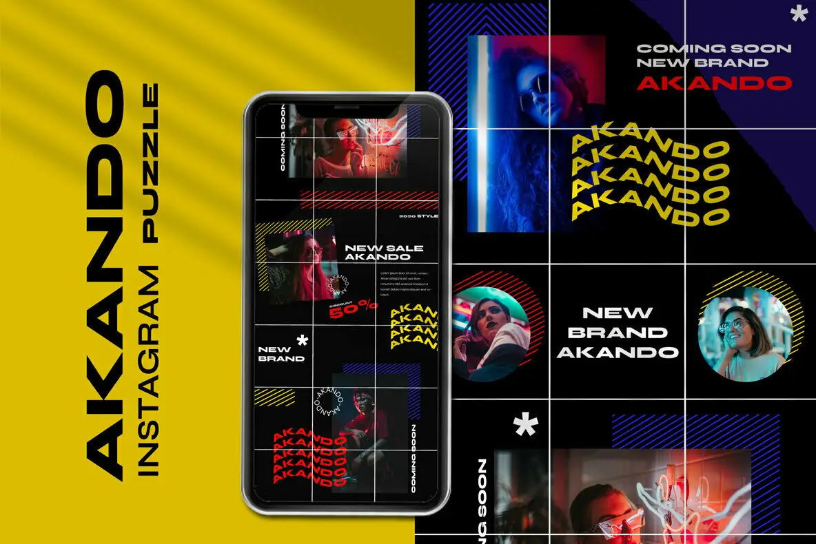 Akando - Puzzle Instagram Template Graphics - YouWorkForThem