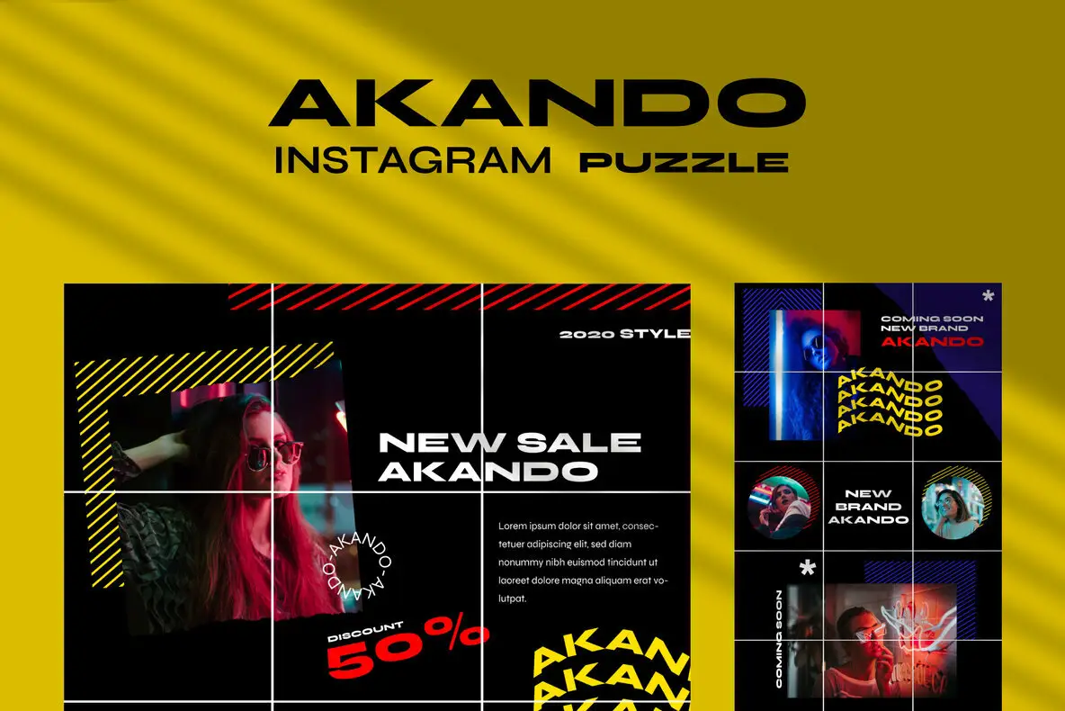 Akando - Puzzle Instagram Template Graphics - YouWorkForThem