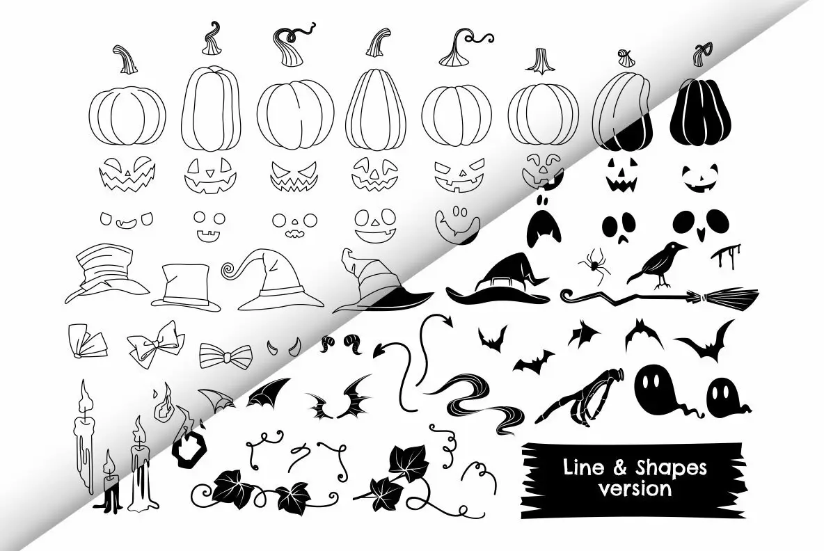 Halloween Pumpkin Creator Kit Graphics - YouWorkForThem