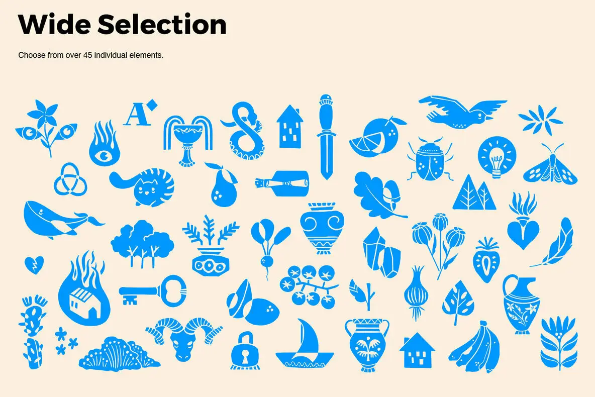 Abstract Linocut Vector Set III Graphics - YouWorkForThem