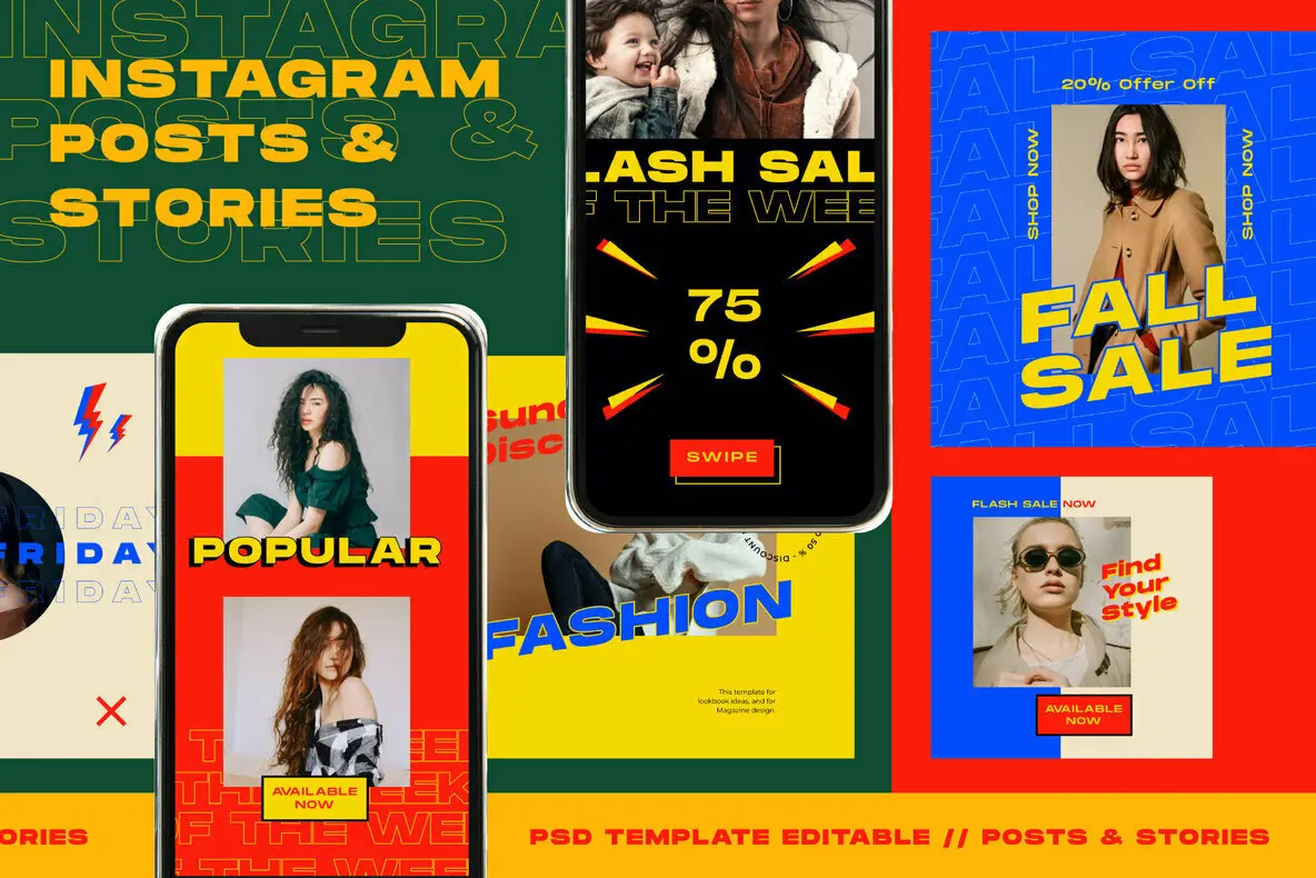 Flash Sale Instagram Post Stories Vol. 2 Graphics - YouWorkForThem
