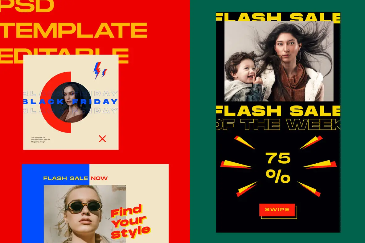 Flash Sale Instagram Post Stories Vol. 2 Graphics - YouWorkForThem