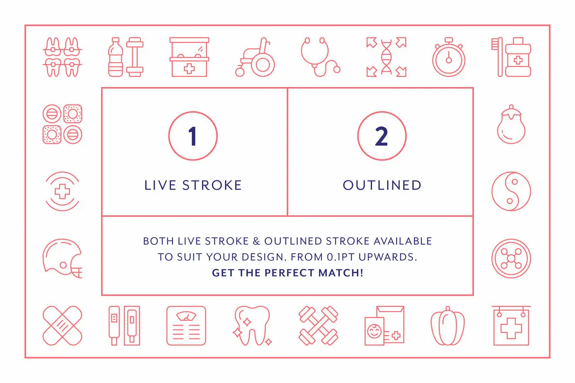 Health Line Icons Graphics - YouWorkForThem