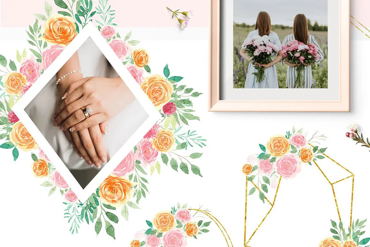 Watercolour Wedding Map Creator Kit Graphics - YouWorkForThem