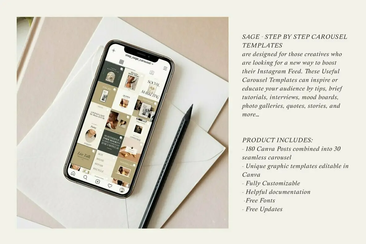 Sage Step by Step Carousel Templates Graphics - YouWorkForThem