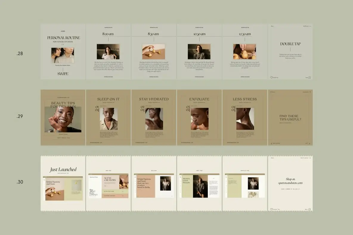 Sage Step by Step Carousel Templates Graphics - YouWorkForThem