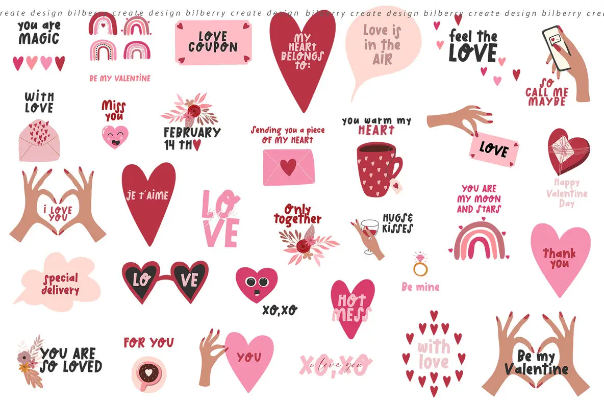 Be My Valentine Art Set Graphics - YouWorkForThem