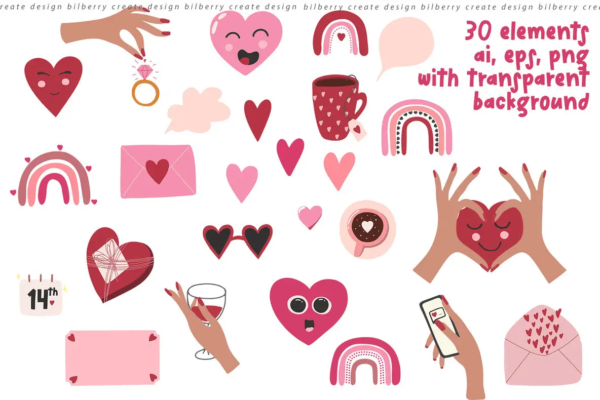 Be My Valentine Art Set Graphics - YouWorkForThem