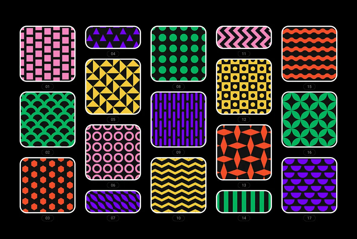 Bold Geometric Seamless Patterns Collection Patterns - YouWorkForThem