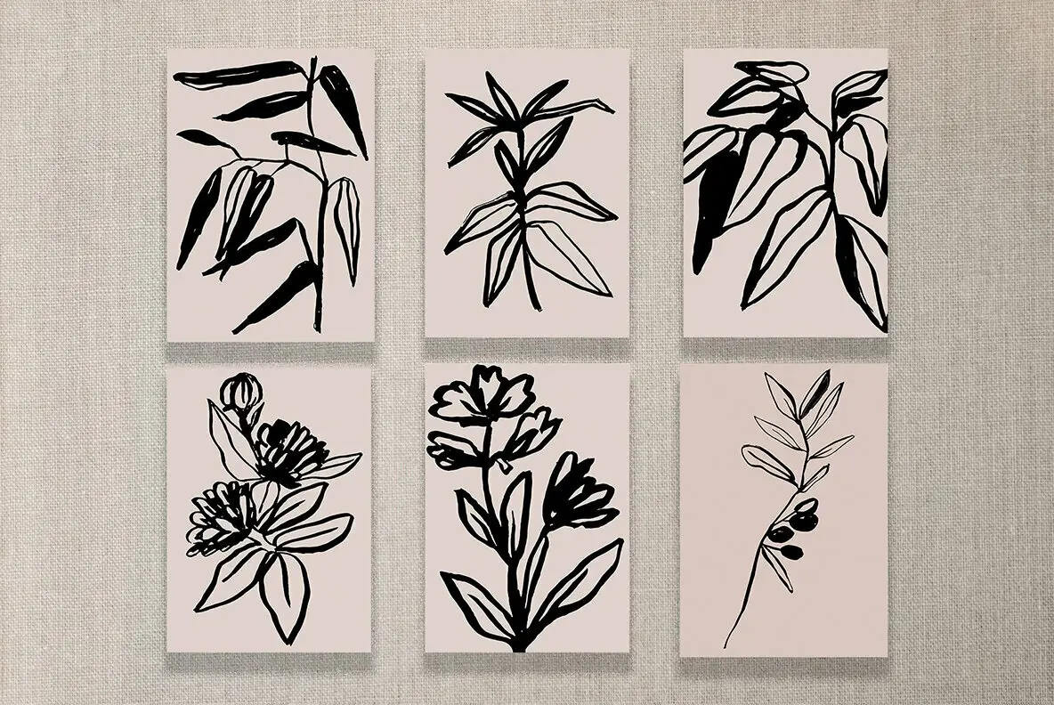 Minimalistic Botanical Collection Illustrations - YouWorkForThem