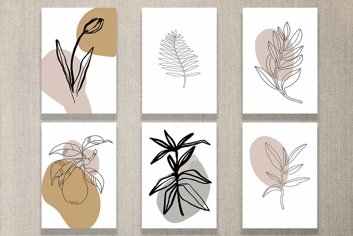 Minimalistic Botanical Collection Illustrations - YouWorkForThem