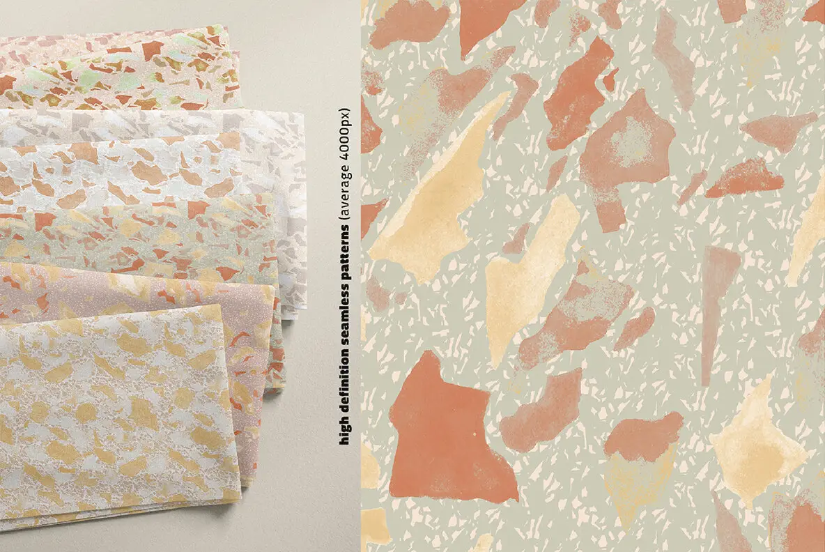 Neutral Terrazzo Patterns Graphics - YouWorkForThem