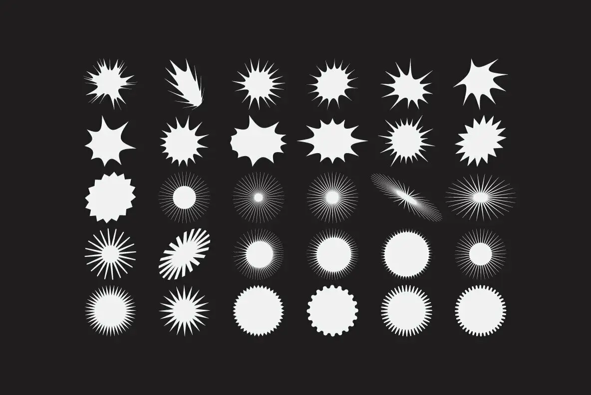 100 Geometric Vector Star Shapes Objects - YouWorkForThem