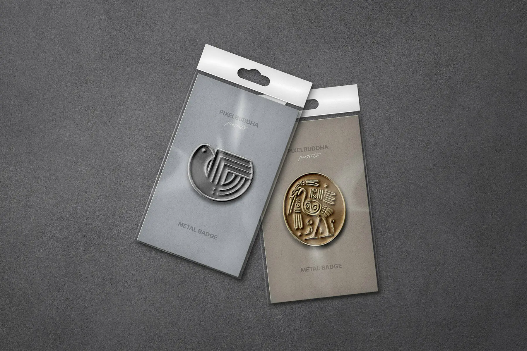 Metallic Pin Badges Mockup Graphics - YouWorkForThem